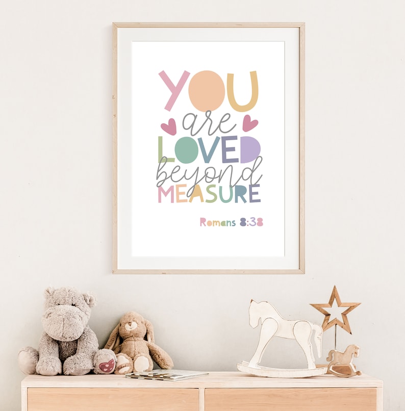 You Are Loved Beyond Measure Print, Christian Wall Art, Girls Nursery ...