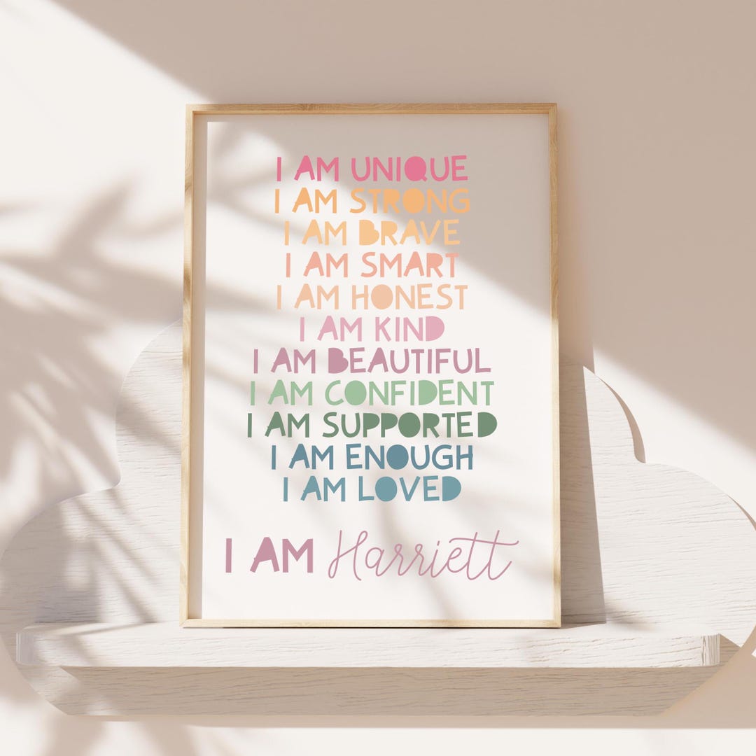 Girls Positive Affirmation Print, Girls Bedroom Decor, Girls Nursery ...