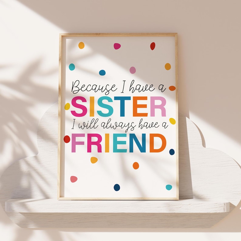 Sisters Make the Best Friends Print, Girls Bedroom Decor, Sister Prints ...