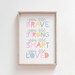 Girls Affirmation Print, Rainbow Wall Art, Girls Bedroom Prints,nursery ...