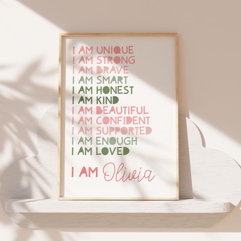 Girls Affirmation Print, Girls Bedroom Decor, Positive Prints ...