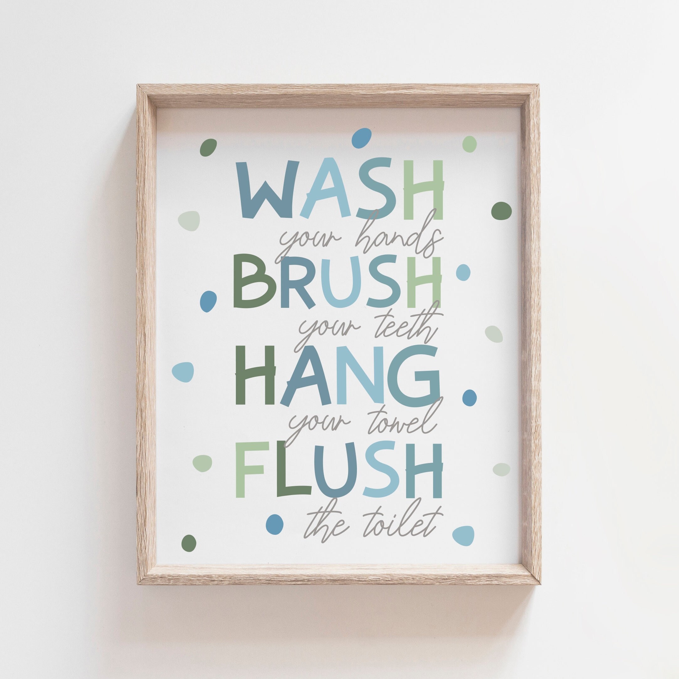 Wash Your Hands Print, Kids Bathroom Prints, Kids Bathroom Signs ...