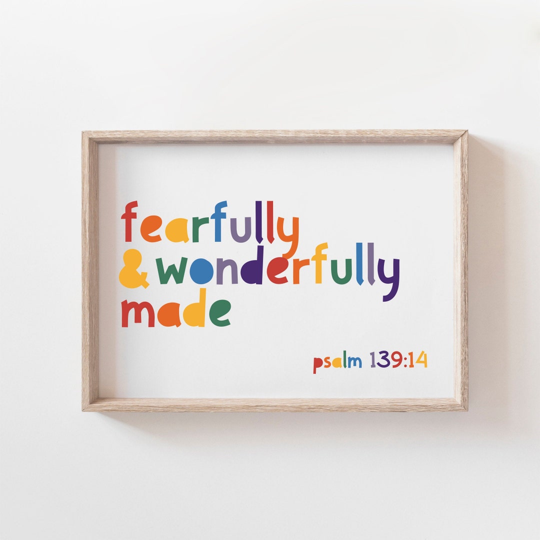 Fearfully and Wonderfully Made Print, Christian Nursery Prints ...