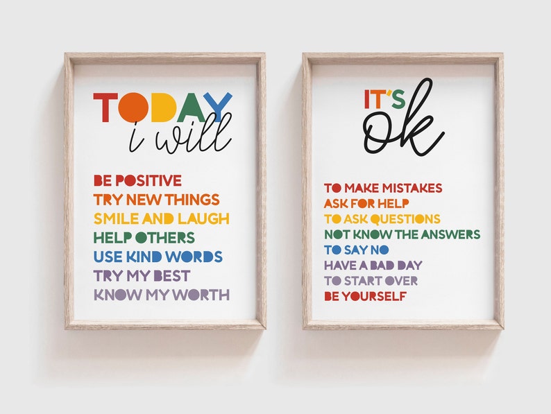 Positive Affirmations Wall Art for Kids Educational Posters - Etsy