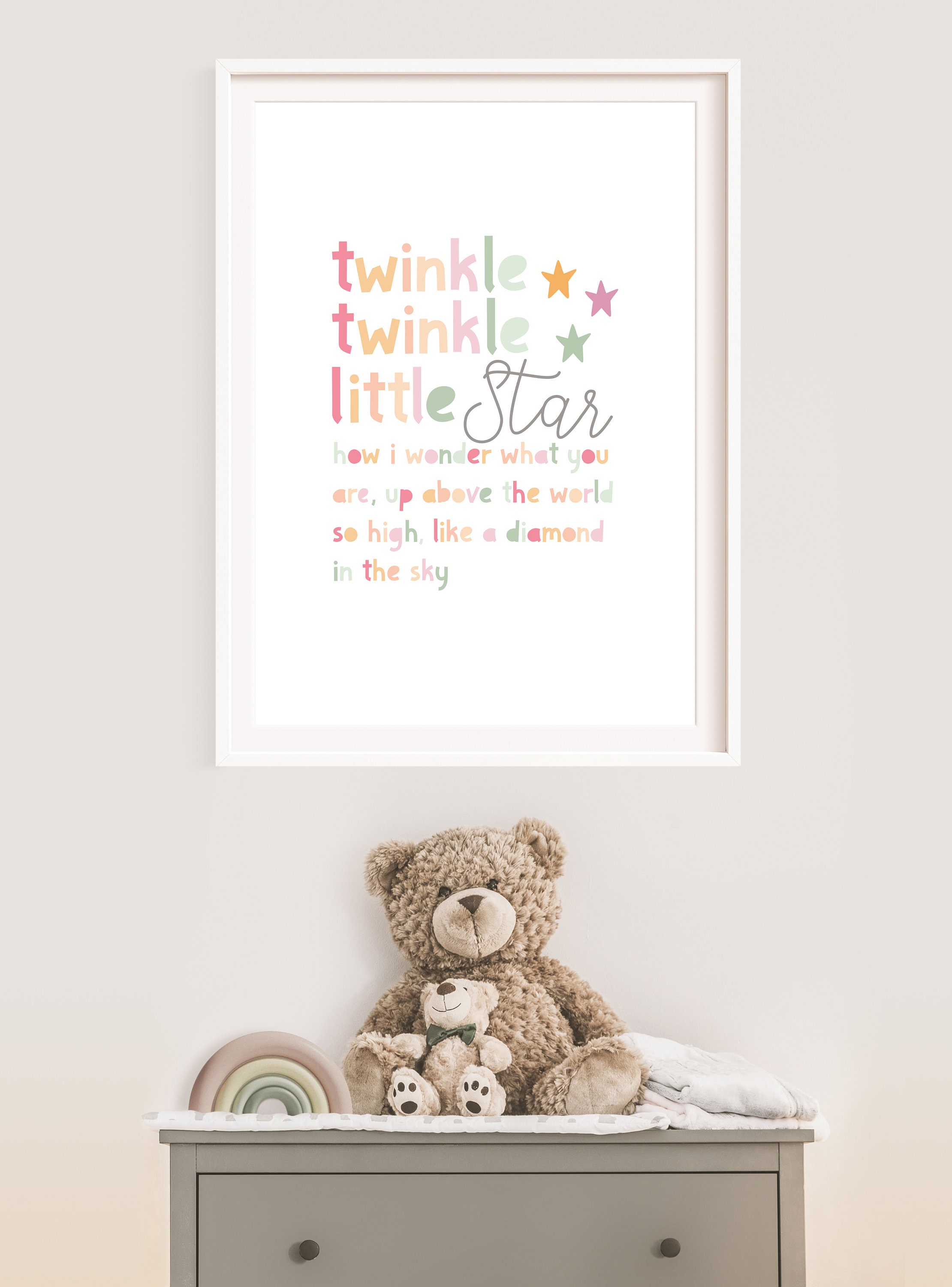 Twinkle Twinkle Little Star Print Girls Nursery Print - Etsy UK