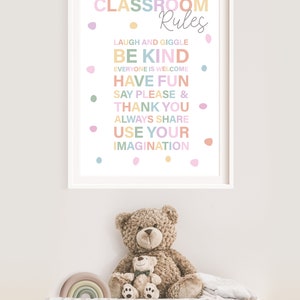 Classroom Rules Posters, Class Rules, Educational Learning Poster ...