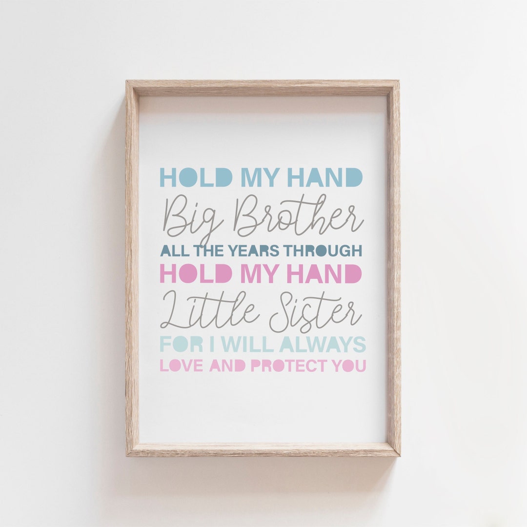 Brother and Sister Bedroom Decor, Brother Quote, Sibling Prints ...