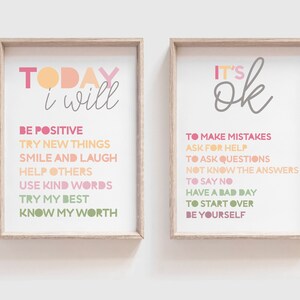 It is OK to Make Mistakes Poster, Affirmation Print Set, Positive ...