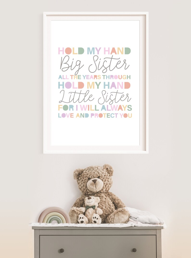 Sisters Make the Best Friends Print, Girls Bedroom Decor, Sister Wall ...