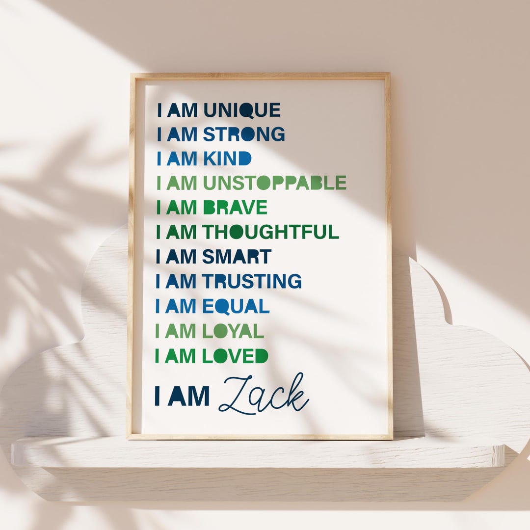 Positive Affirmation Print, Boys Bedroom, Motivational Poster, Boys ...