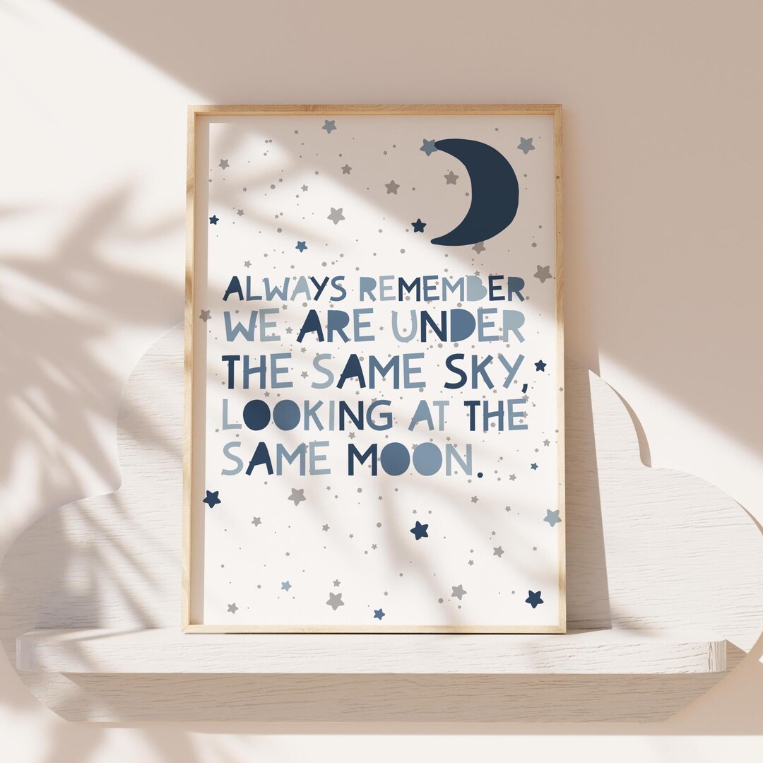 Boys Moon and Stars Nursery Wall Art, Boys Nursery Prints, Nursery ...