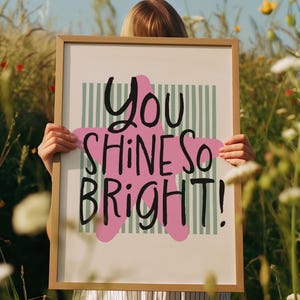 You Shine so Bright Print, Star Nursery Print, Toddler Bedroom, Nursery ...