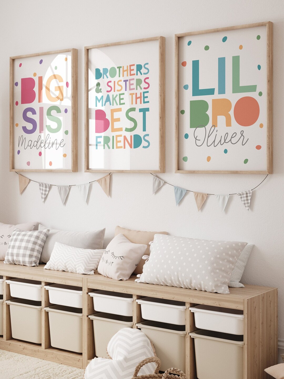 Set of 3 Brother Sister Prints, Sibling Prints, Playroom, Brother ...