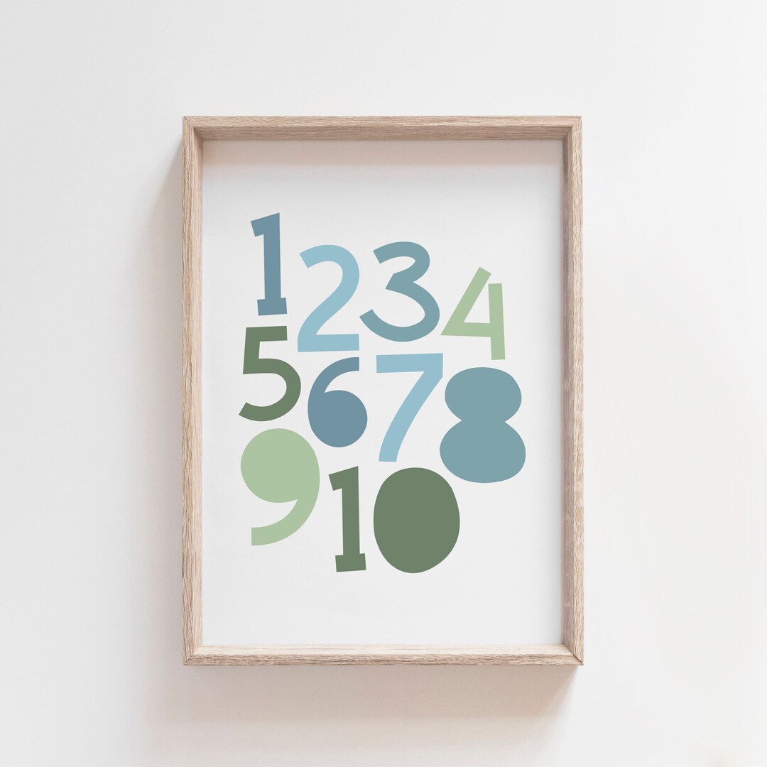 Numbers Print, Boys Nursery Prints, Playroom Prints, Playroom Wall Art ...