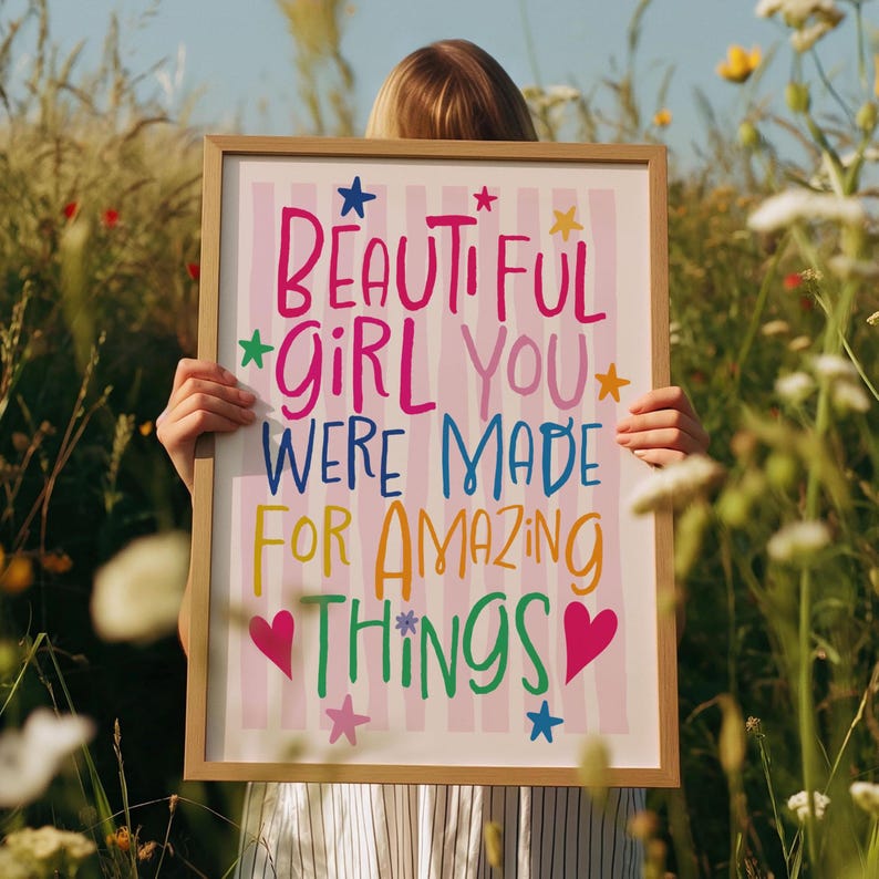 Girls Affirmation Prints, Girls Motivational Wall Art, Girl Bedroom ...