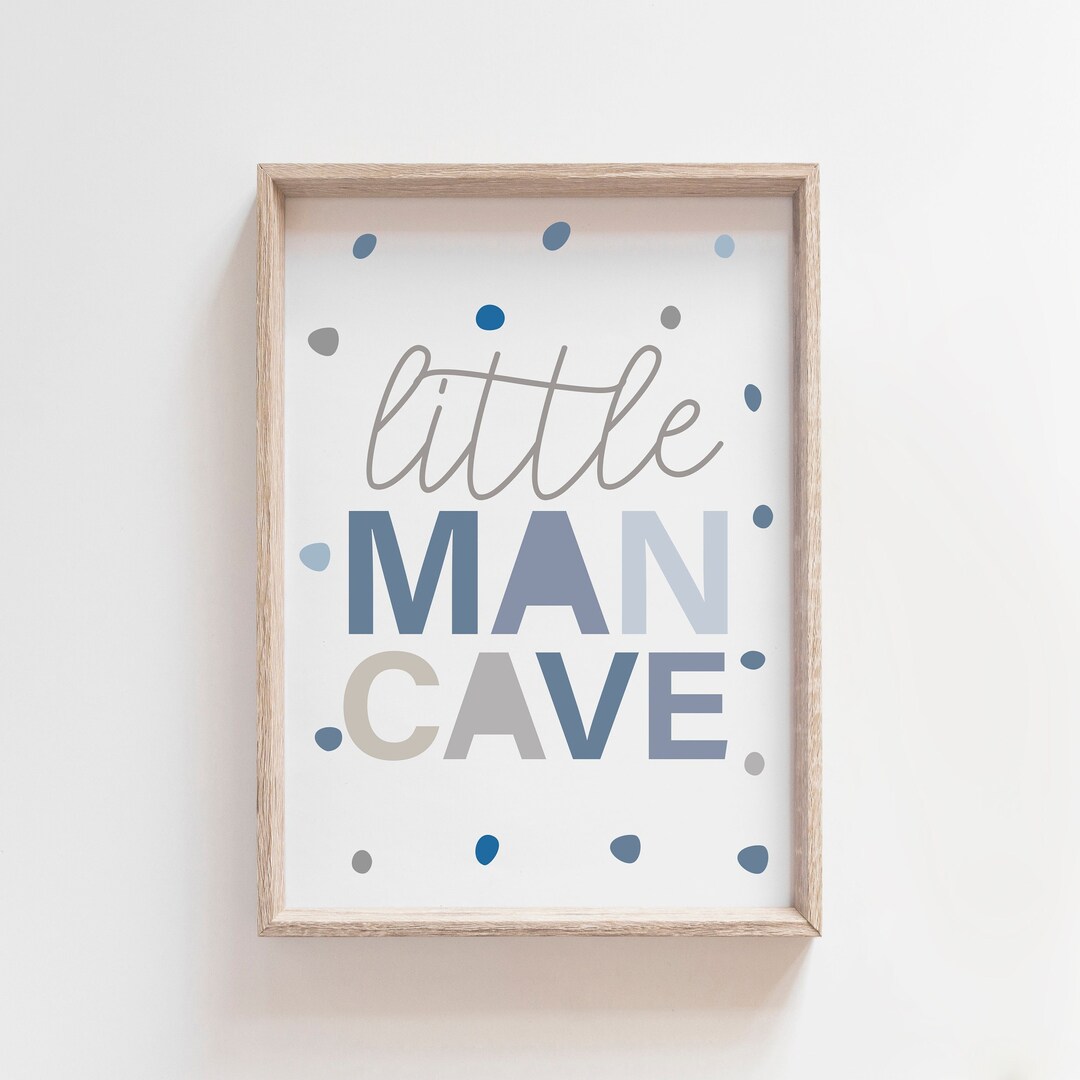 Little Man Cave Print, Boys Nursery Prints, Boys Bedroom Prints ...