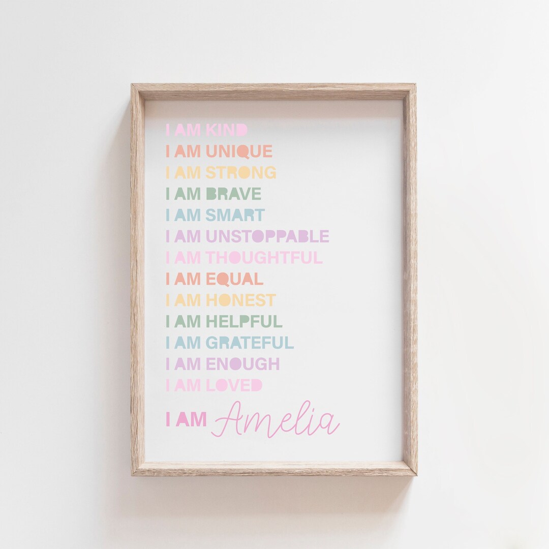 Girls Positive Affirmation Print, Girls Nursery Prints, Girls Bedroom ...