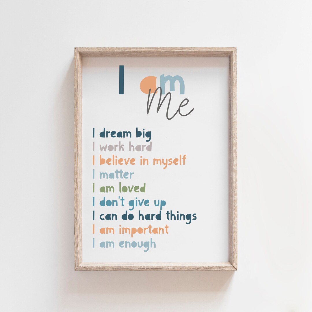 I Am Print, Boys Affirmation Print, Boys Bedroom Decor, Boys Bedroom ...