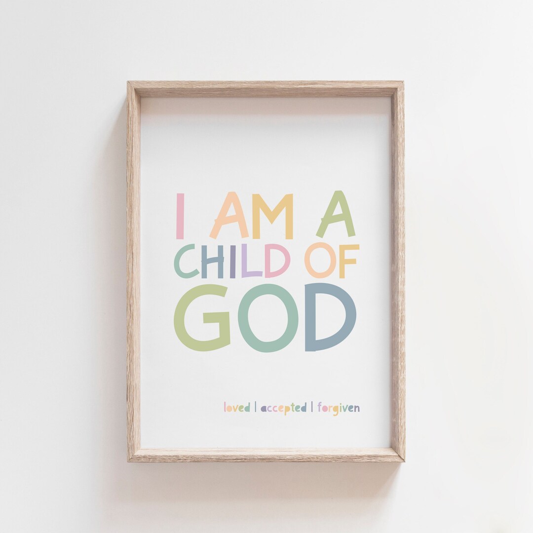 I Am A Child of God Print, Christian Wall Art, Girls Nursery Prints ...
