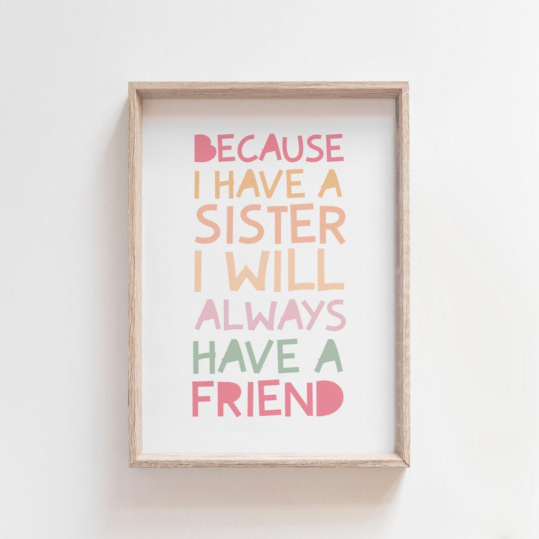 Sister Prints, Sister Wall Art, Sisters Poster, Kids Wall Art, Girls ...