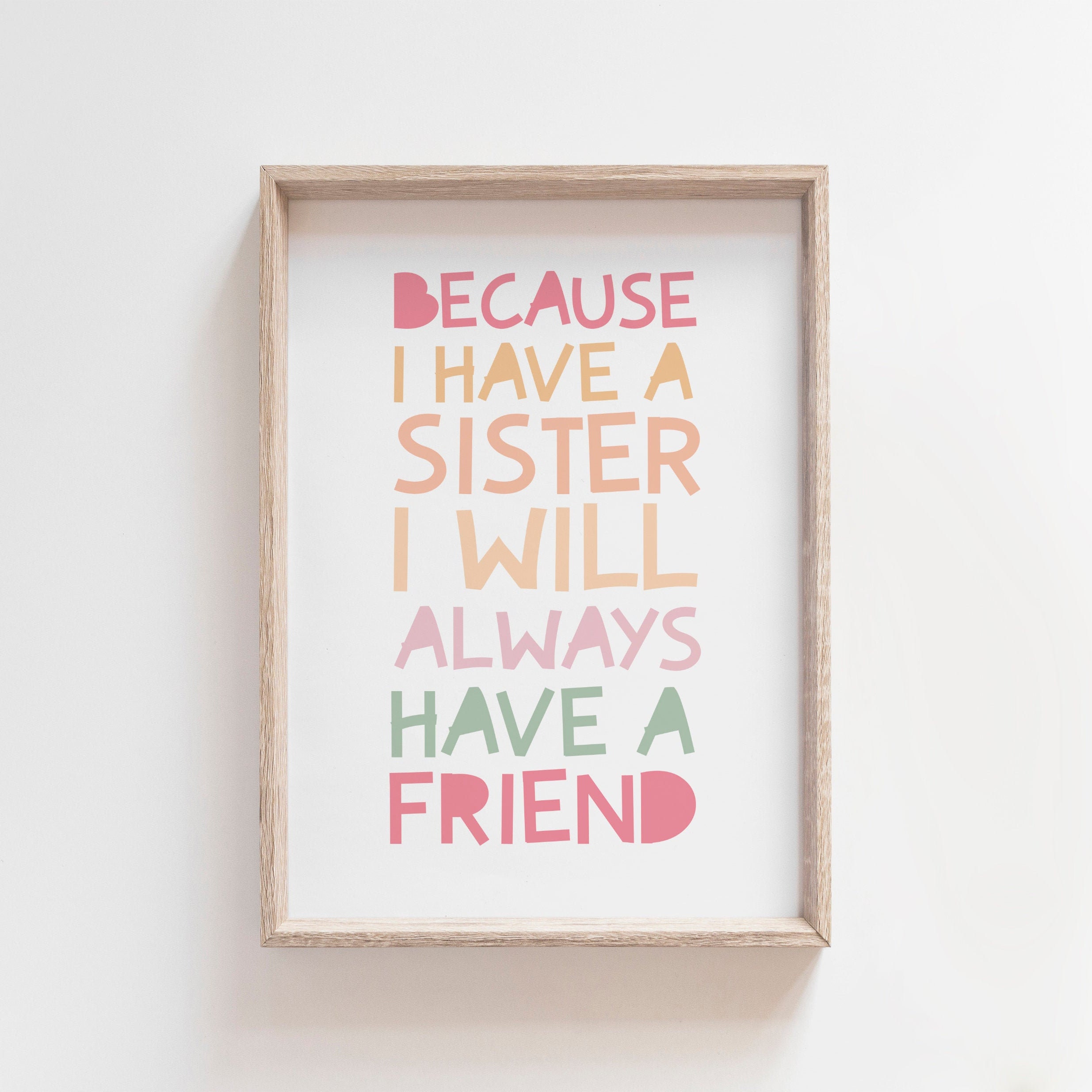 Sister Prints, Sister Wall Art, Sisters Poster, Kids Wall Art, Girls ...
