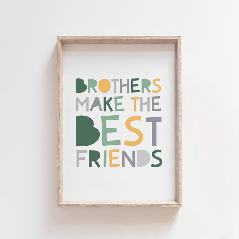 Brothers Make the Best Friends Print, Boys Bedroom Decor, Boys Wall Art ...
