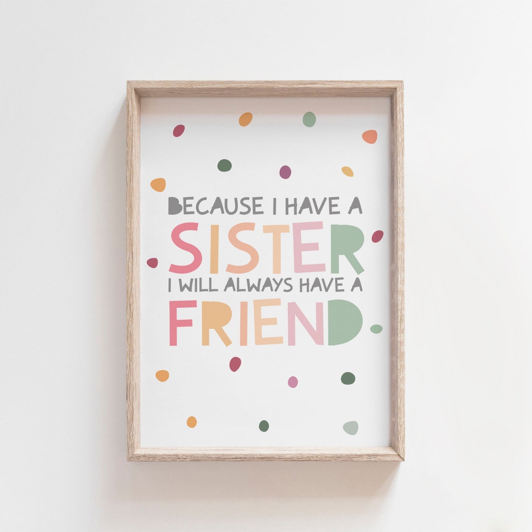 Sister Wall Art, Sister Prints, Girls Bedroom, Sibling Prints, Girls ...