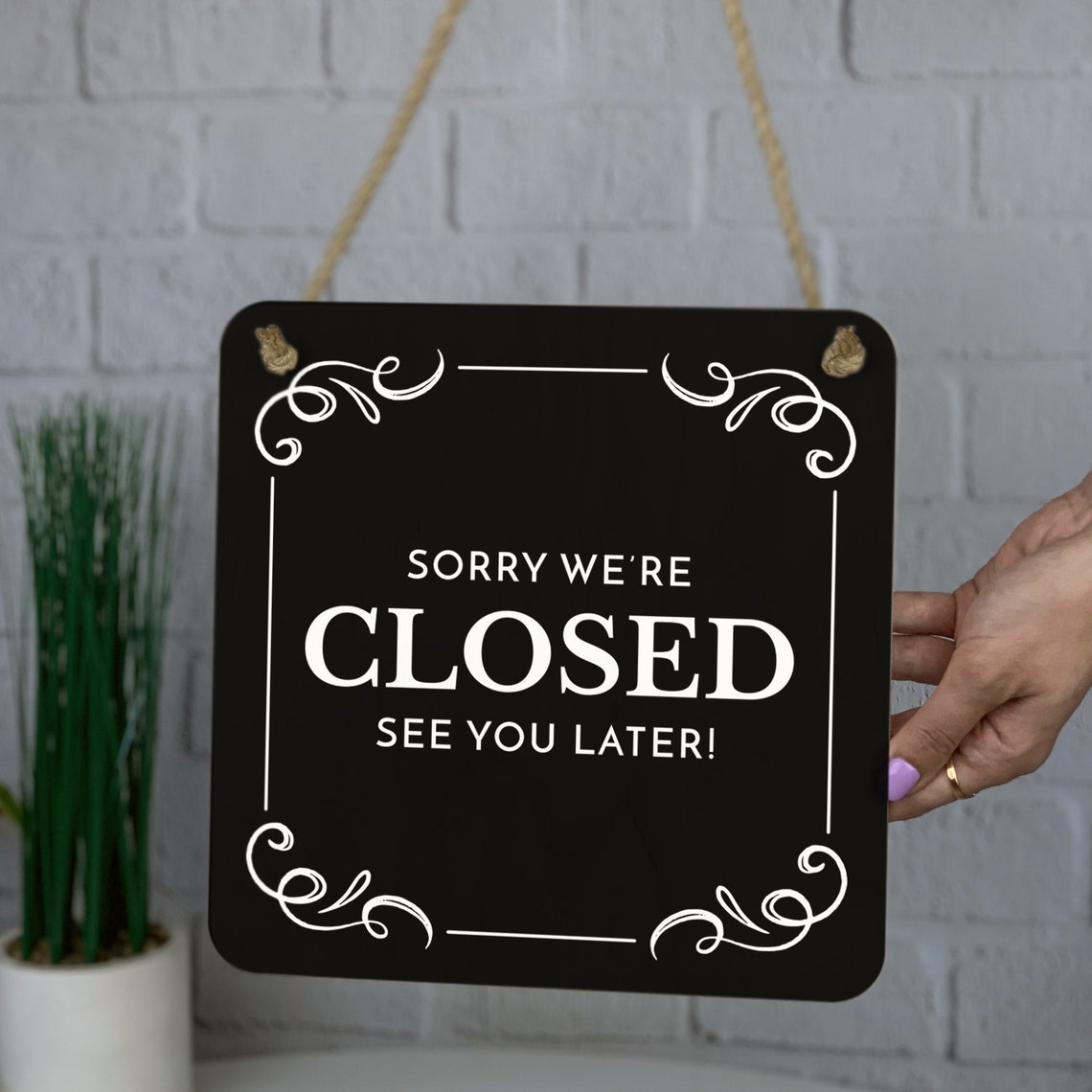 Business Open Closed Door Signs Wooden Decor Open Closed | Etsy