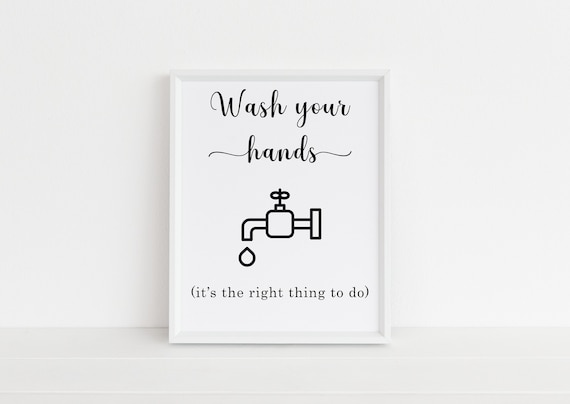 Wash Your Hands 8 X 10 Printable Wall Art | Etsy