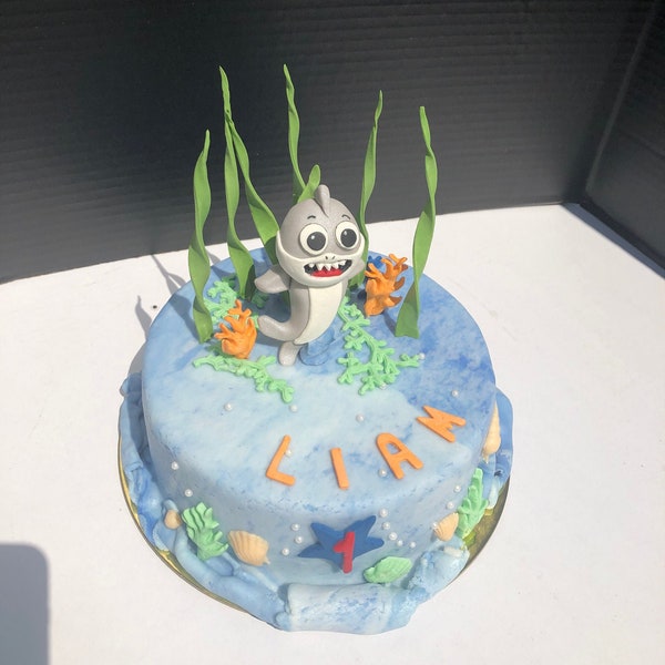 Shark Fondant Cake Topper - Etsy