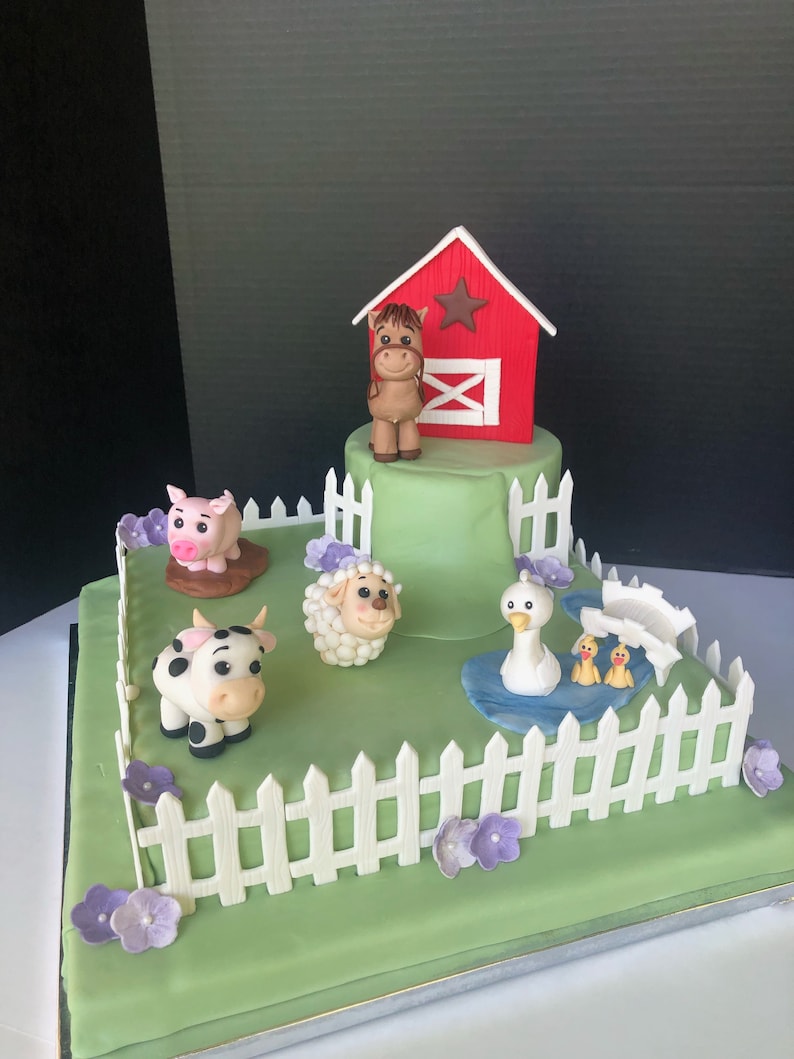 Edible Fondant Farm Animals and Barn - Etsy