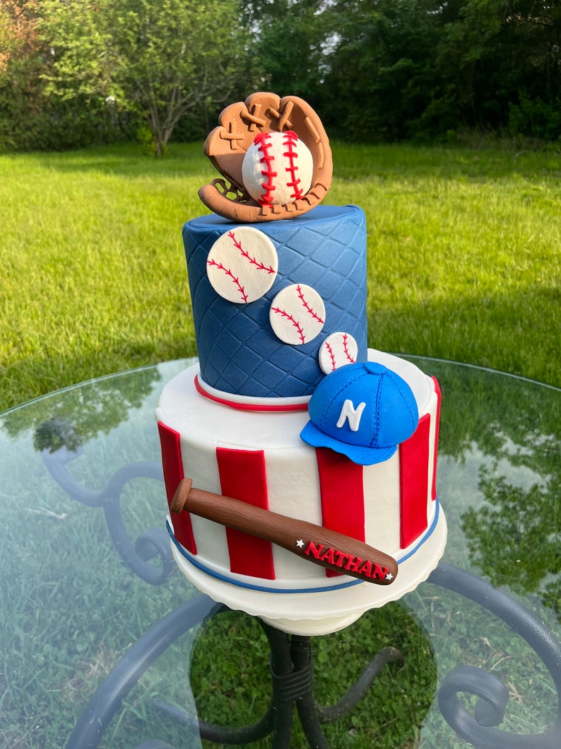 Edible Fondant Baseball Glove, Baseball, Bat and Cap - Etsy