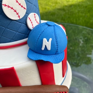 Edible Fondant Baseball Glove, Baseball, Bat and Cap - Etsy