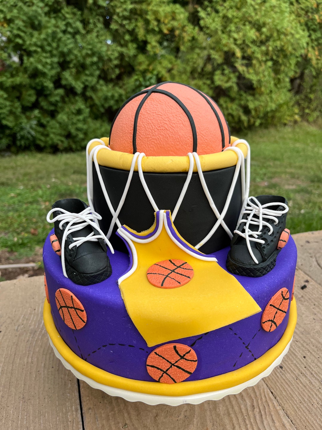 Edible Fondant Basketball Cake Toppers - Etsy