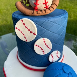 Edible Fondant Baseball Glove, Baseball, Bat and Cap - Etsy