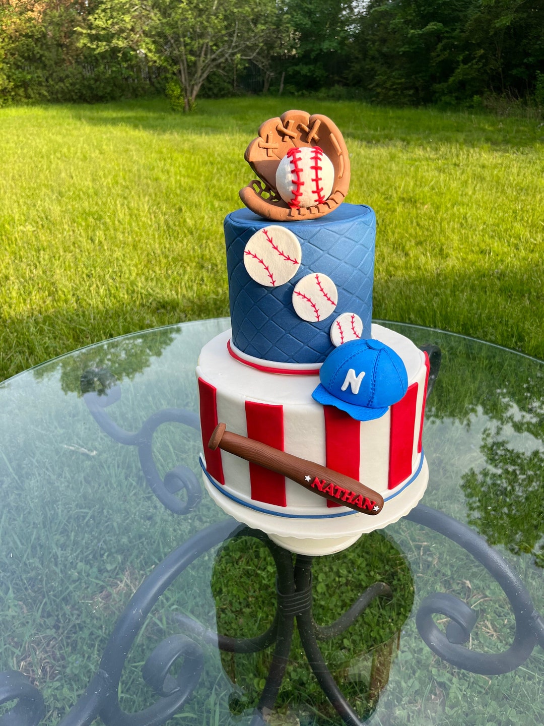 Edible Fondant Baseball Glove, Baseball, Bat and Cap - Etsy