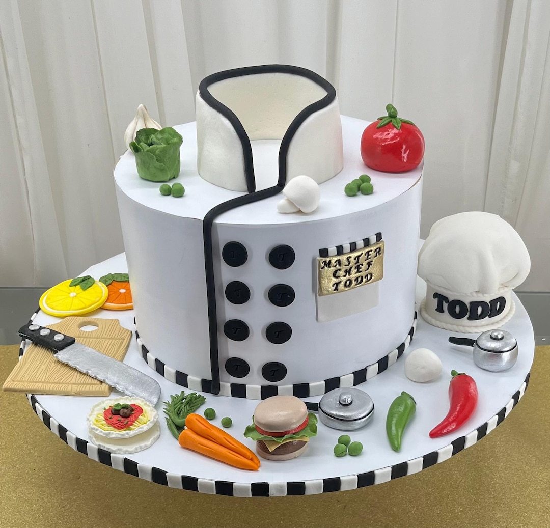 Edible Fondant and Sugar Paste Chef Theme Cake - Etsy