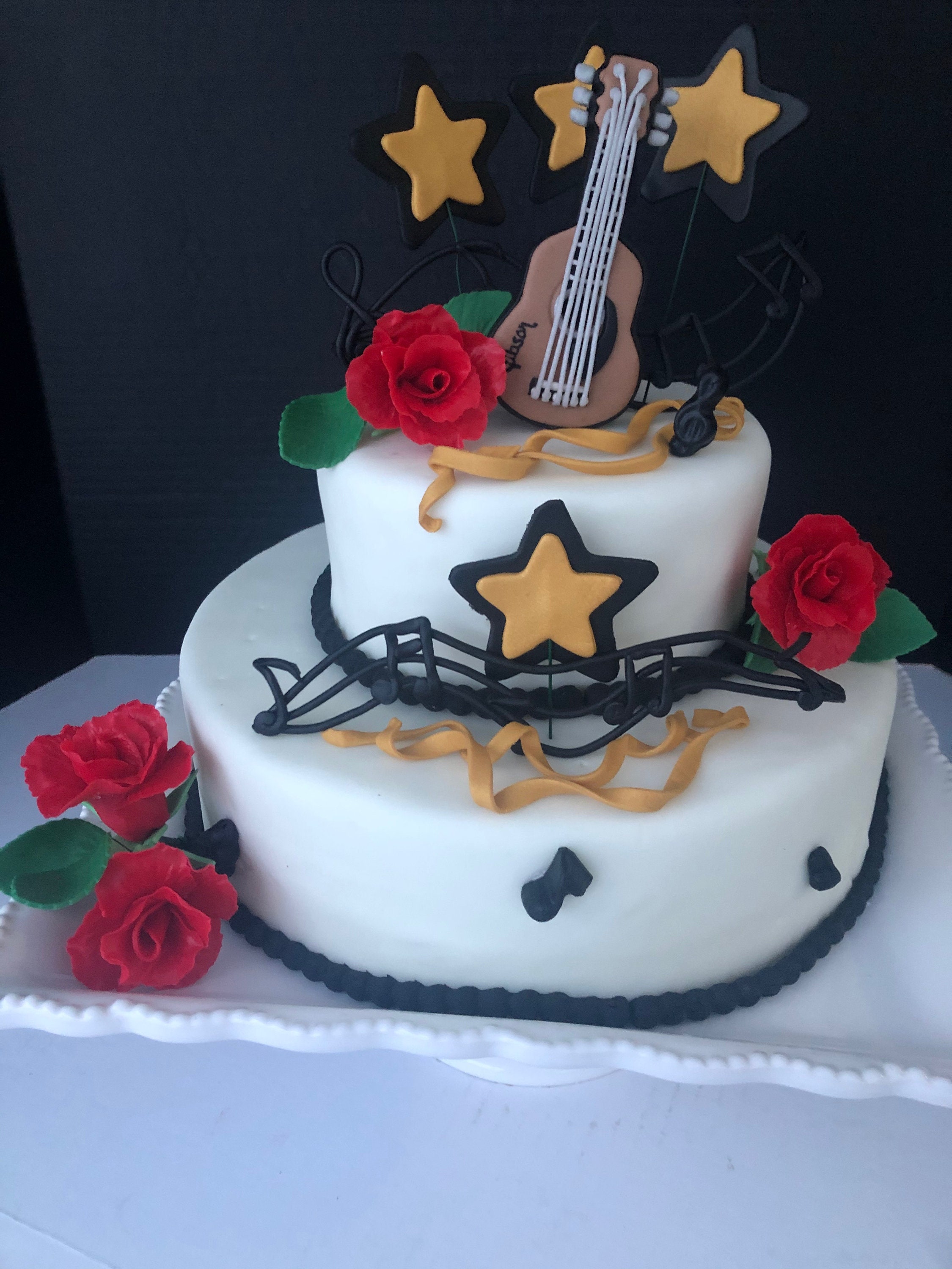 Edible Fondant Guitar Cake Topper - Etsy
