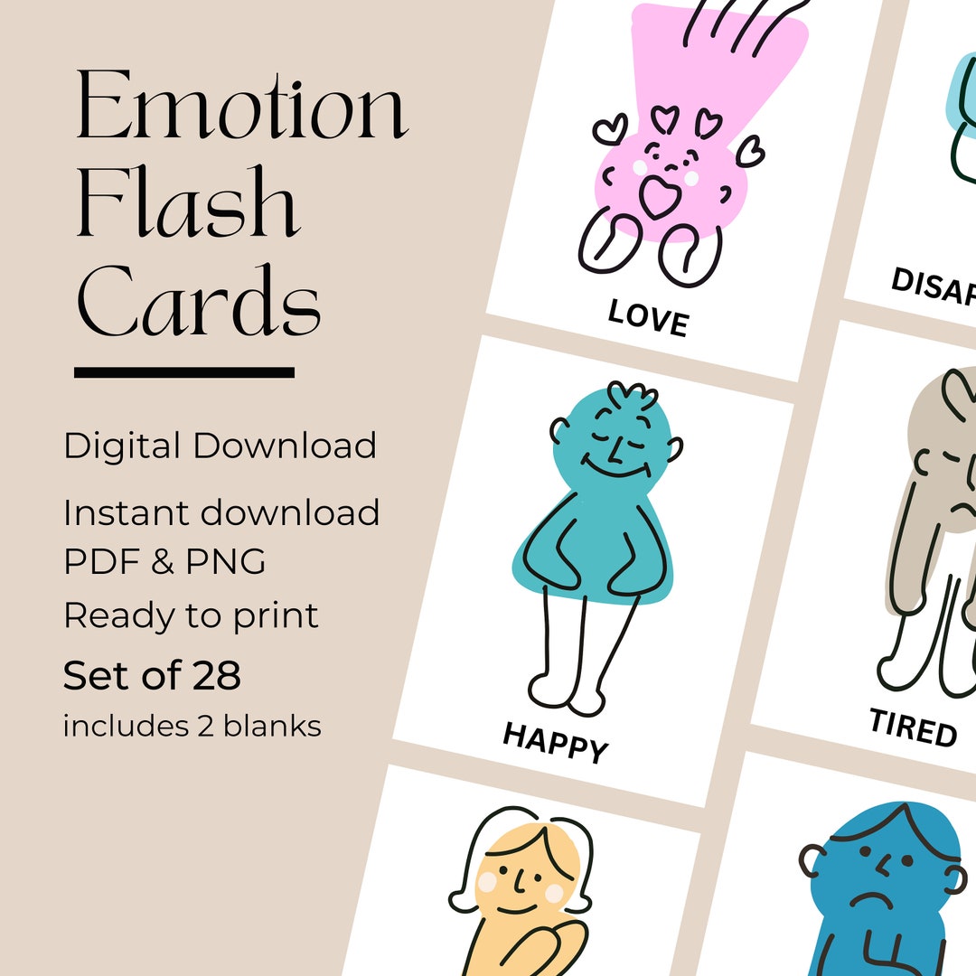 Emotion Cards, Feeling Recognition, Emotion Reflection, Emotional ...
