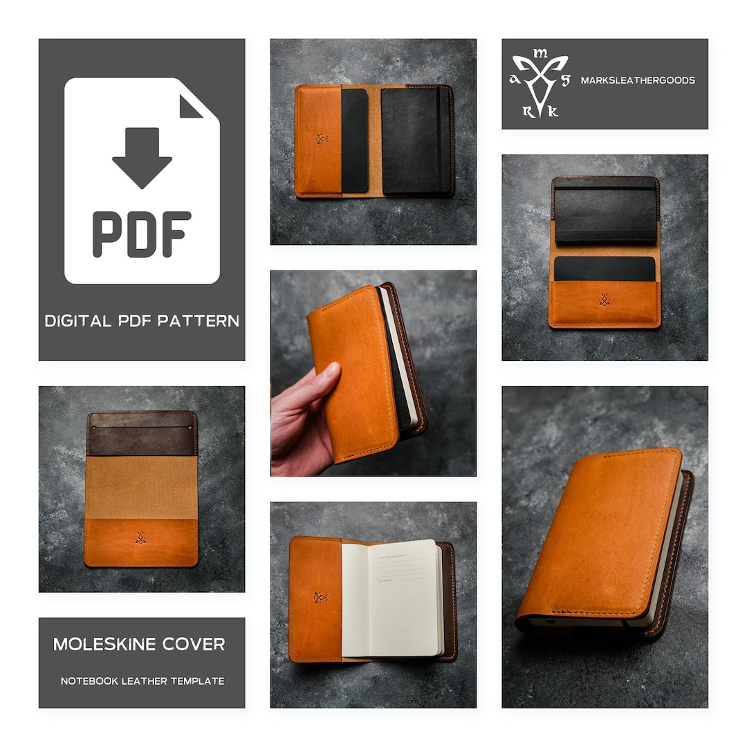 Moleskine Leather Cover PDF Pattern, Note Field Template, Notebook ...