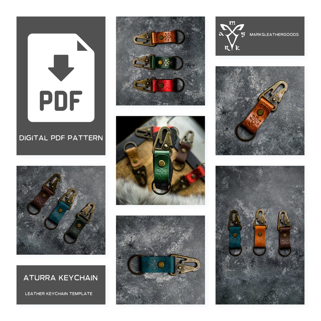 Aturra Leather Keychain PDF Pattern, Keychian Template, ,leather ...