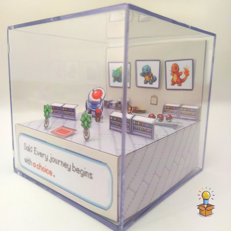 Pokemon 1st Generation 3D Diorama Cube TEMPLATE - Etsy