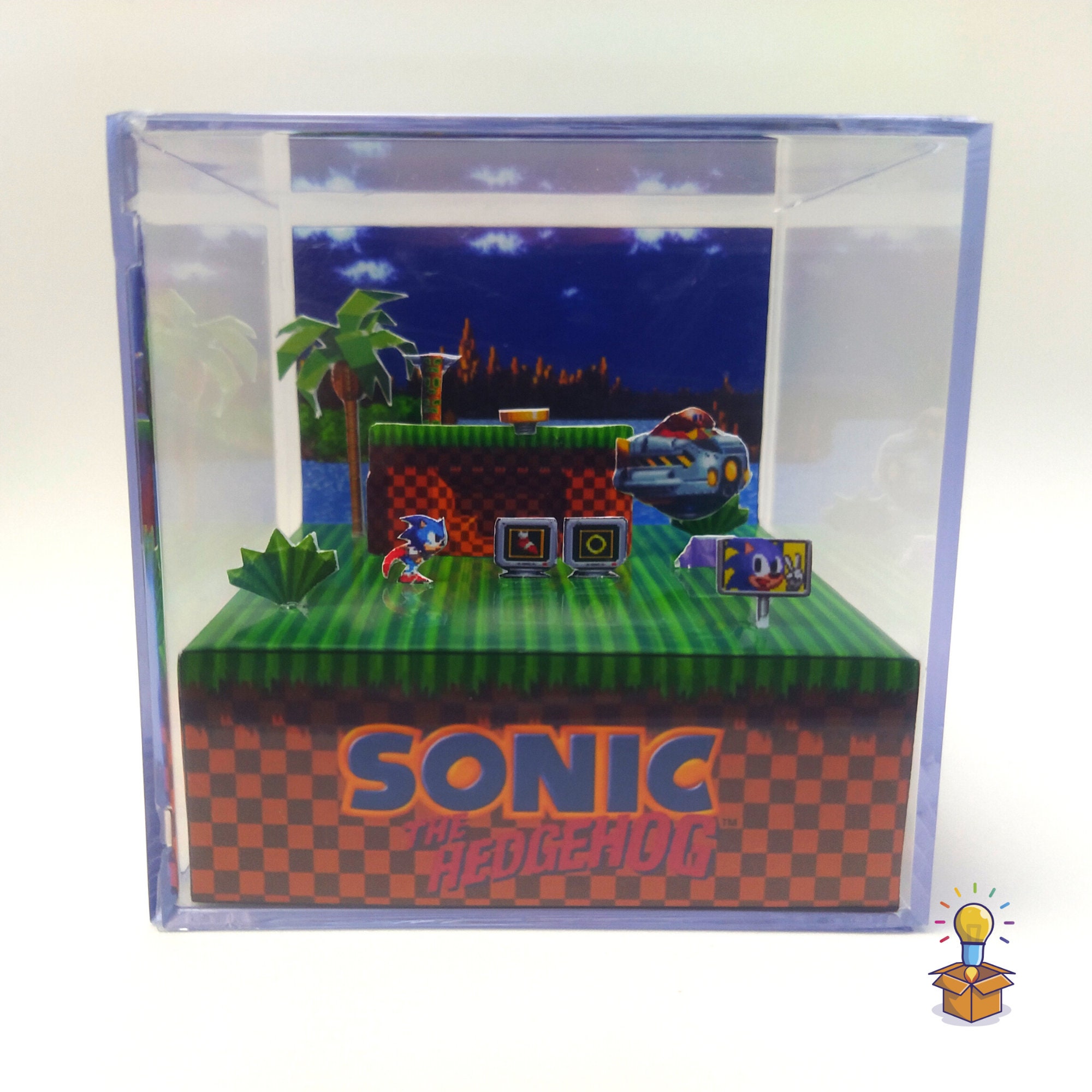 Sonic the Hedgehog 3D Diorama Cube TEMPLATE | Etsy New Zealand