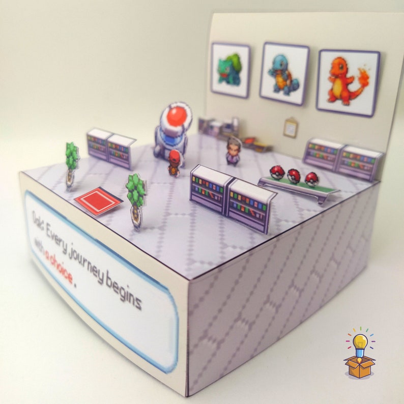 Pokemon 1st Generation 3D Diorama Cube TEMPLATE - Etsy