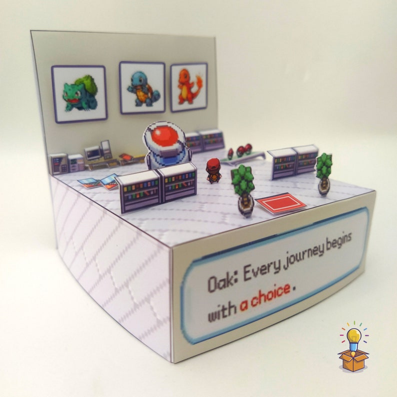 Pokemon 1st Generation 3D Diorama Cube TEMPLATE - Etsy