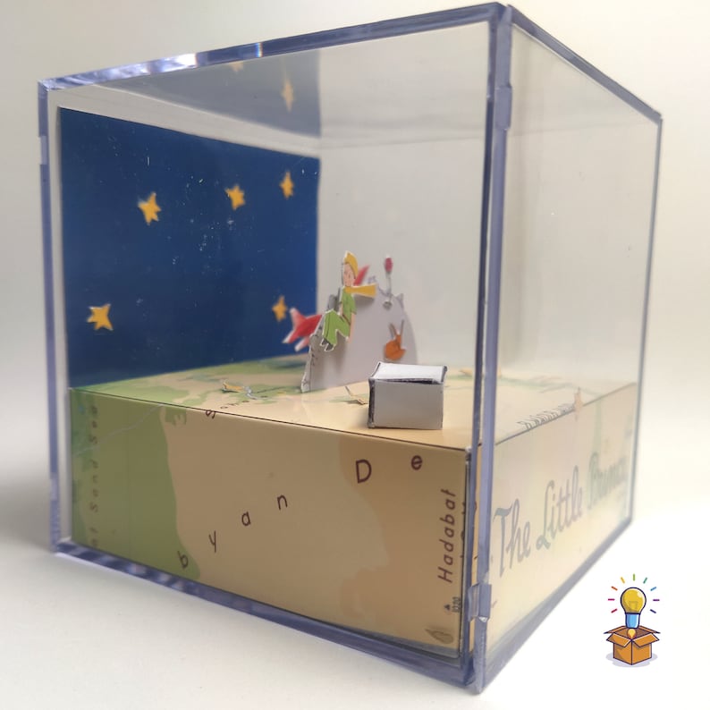 The Little Prince – Le Petit Prince | 3D Diorama Cube | TEMPLATE - Etsy
