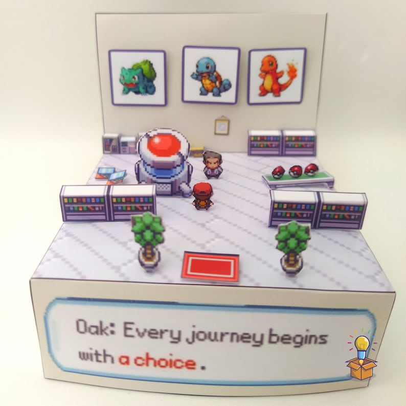 Pokemon 1st Generation 3D Diorama Cube TEMPLATE - Etsy