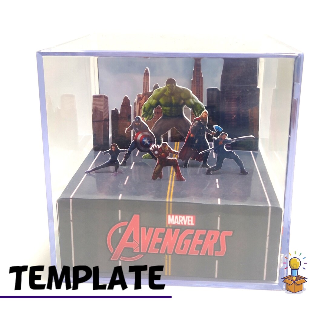 The Avengers | 3D Diorama Cube | TEMPLATE - Etsy