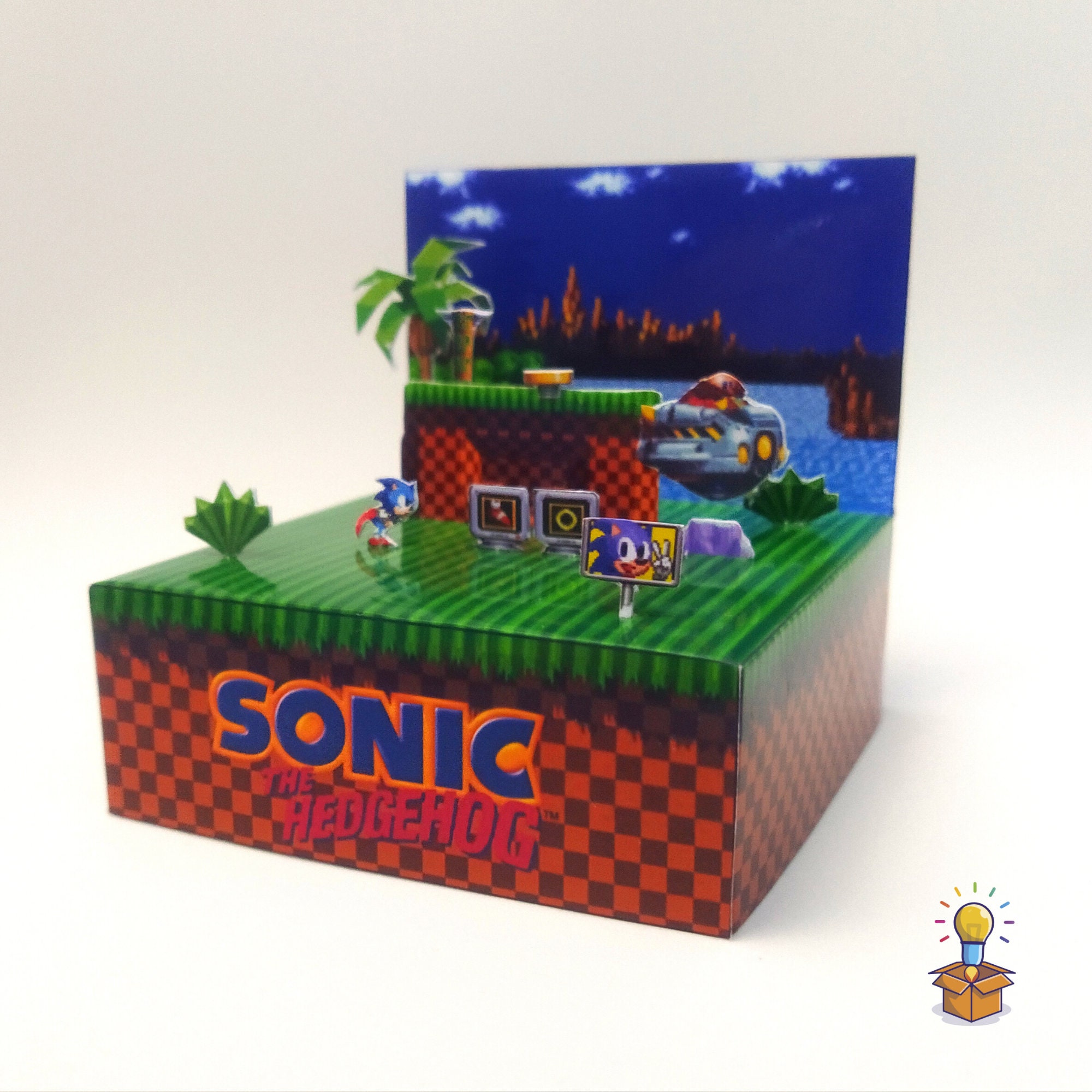 Sonic the Hedgehog 3D Diorama Cube TEMPLATE | Etsy New Zealand