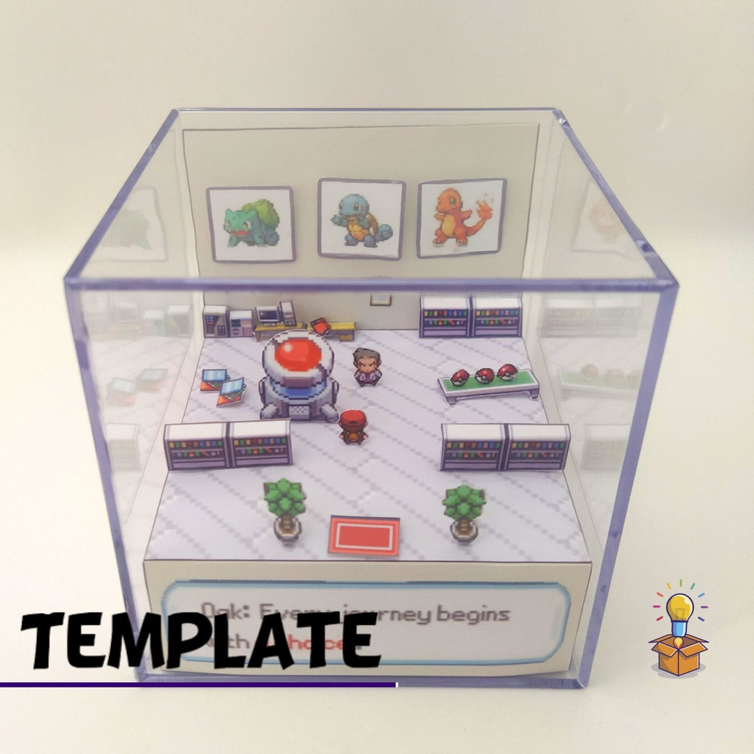 Pokemon 1st Generation 3D Diorama Cube TEMPLATE - Etsy
